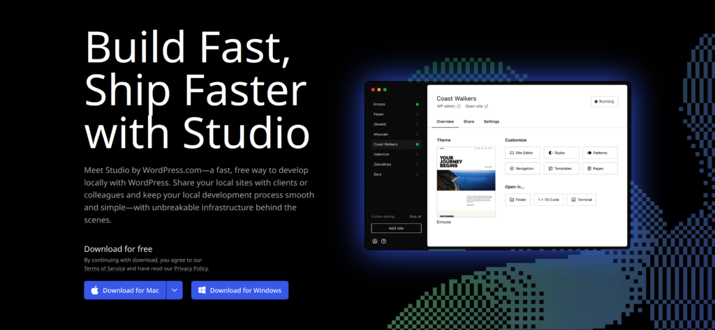 WordPress Studio 的安装与使用 - 晴雨技术笔记